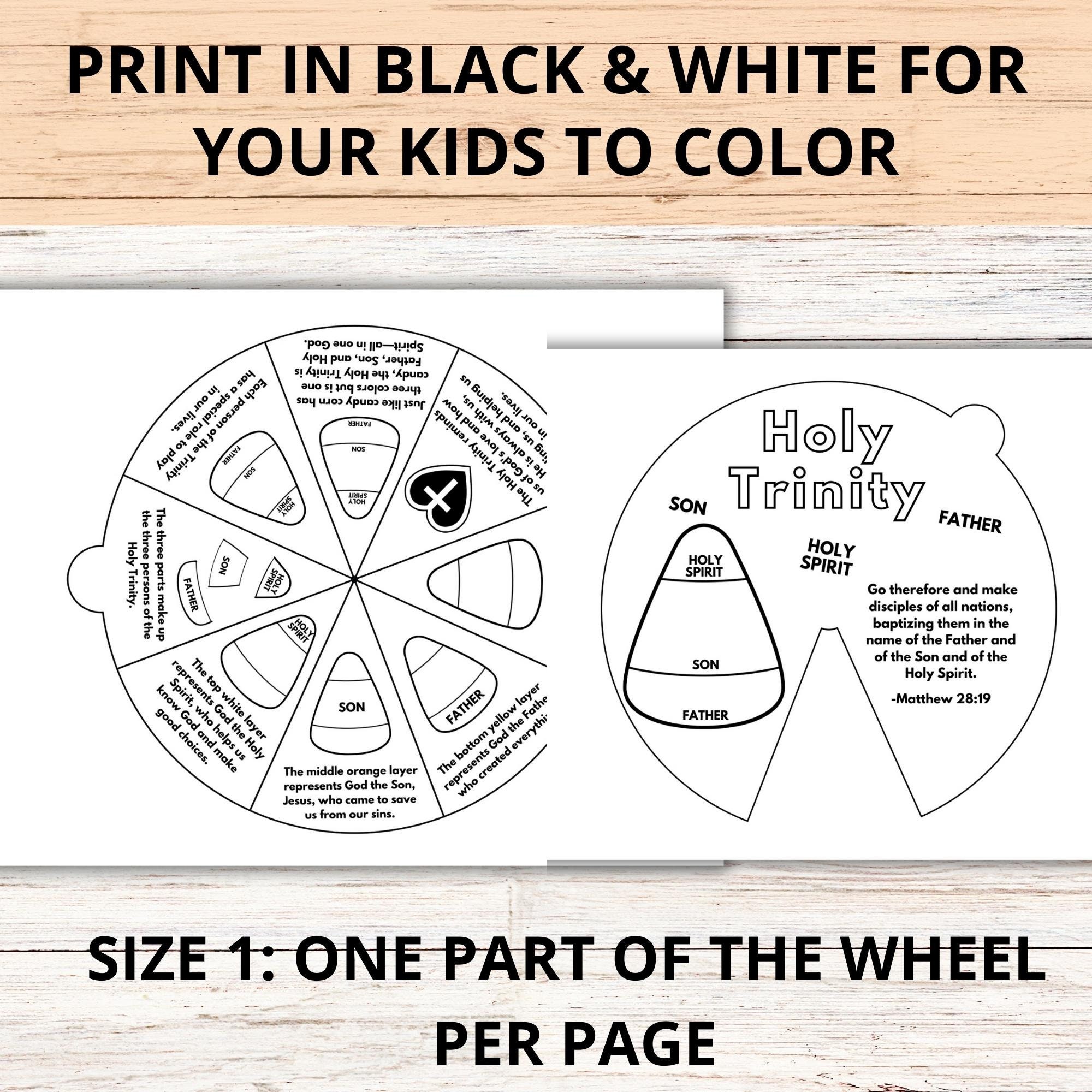Holy Trinity Coloring Bible Wheel for Kids, Fall Children's Church ...