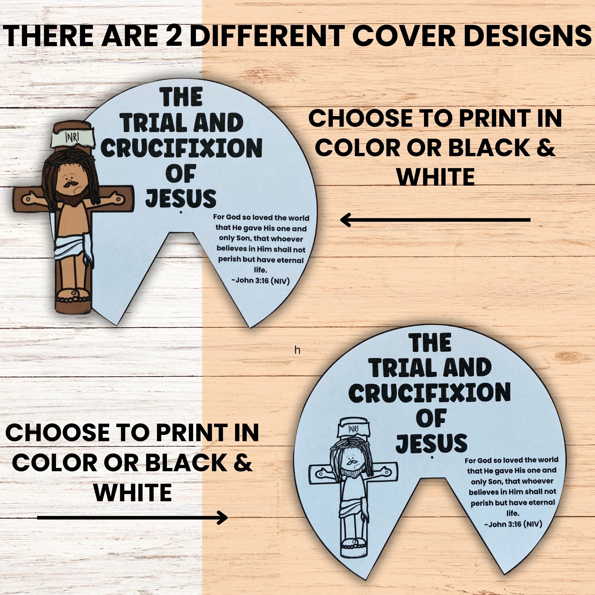 Jesus's Trial and Crucifixion Holy Week Bible Coloring Wheel Craft for ...