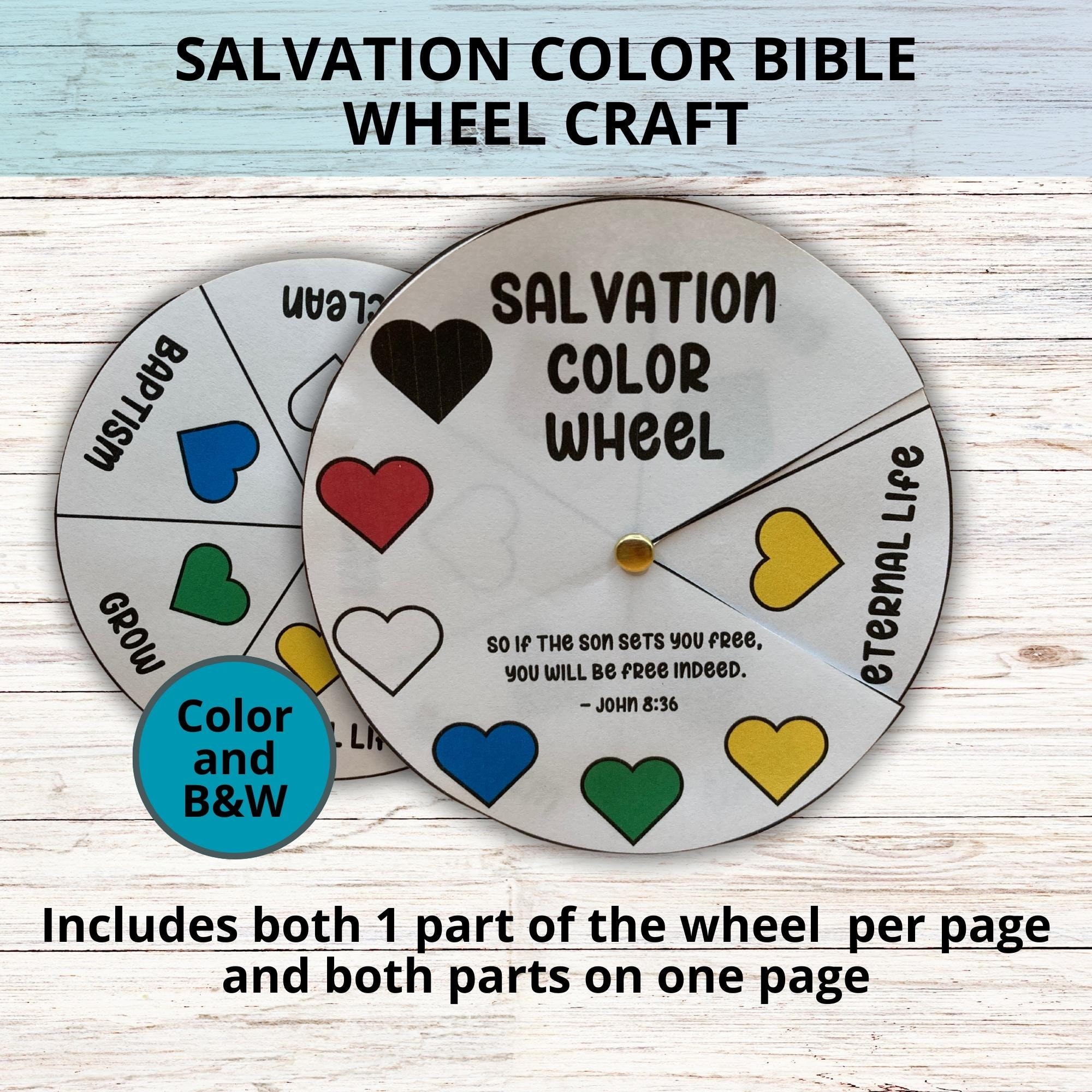 Salvation Bible Lesson and Activities Printable, Color Gospel Bible ...