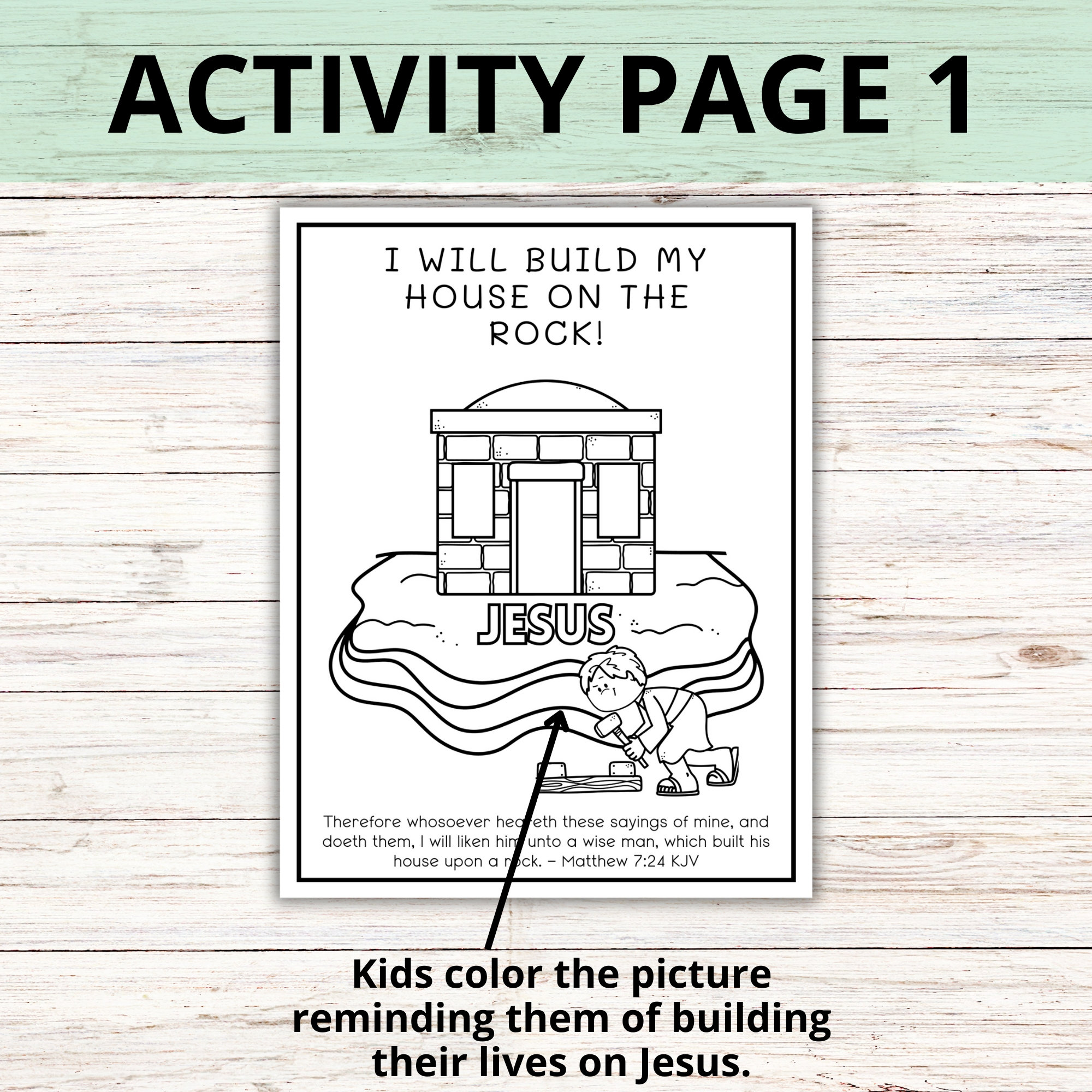 Parable of the Wise and Foolish Builders Sunday School Lesson for Kids ...