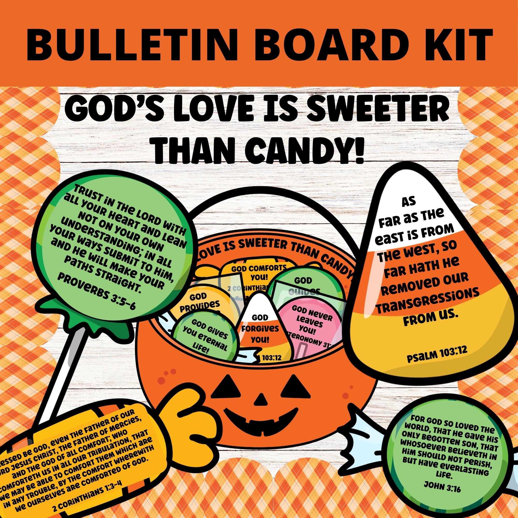 Christian Halloween Sunday School Bulletin Board Kit, God's Love is ...