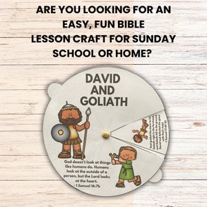 David and Goliath Bible Spinner Wheel Sunday School Craft Printable ...
