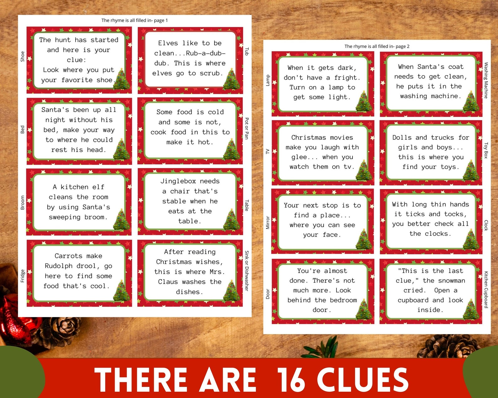 Santa Letter Indoor Christmas Scavenger Hunt for Kids, Printable ...