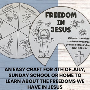 July 4th Bible Wheel Craft Lesson, Freedom in Jesus 4th of July Bible ...
