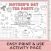 Mothers Day Tea Party Bible Activity Coloring Placemat, Mothers Day ...