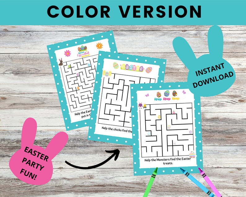 Imprimibles del Laberinto de Pascua para niños en edad preescolar y ...