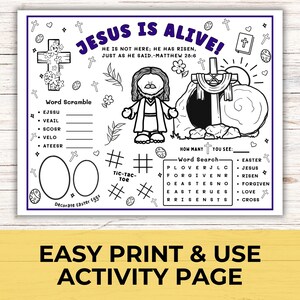 Jesus is Alive Easter Sunday Bible Story Craft Bundle, Easter Sunday ...