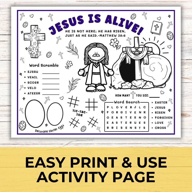Jesus is Alive Easter Sunday Bible Story Craft Bundle, Easter Sunday ...