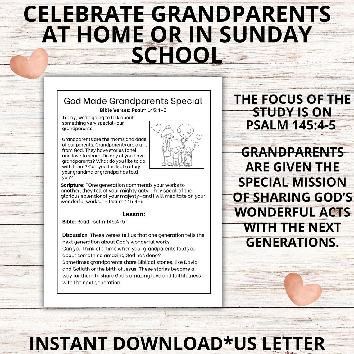 Grandparents Day Sunday School Bible Lesson, Bible Lesson and Printable ...