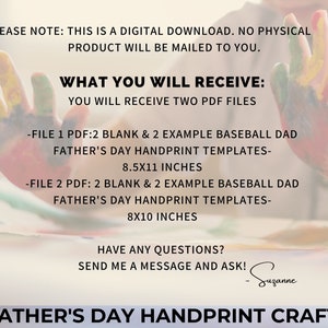 Fathers Day Handprint Printable Craft Gift for Dad, DIY Keepsake Dad ...