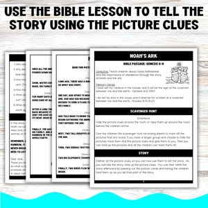 Noah's Ark Bible Lesson Scavenger Hunt Activity Prek, Sunday School ...