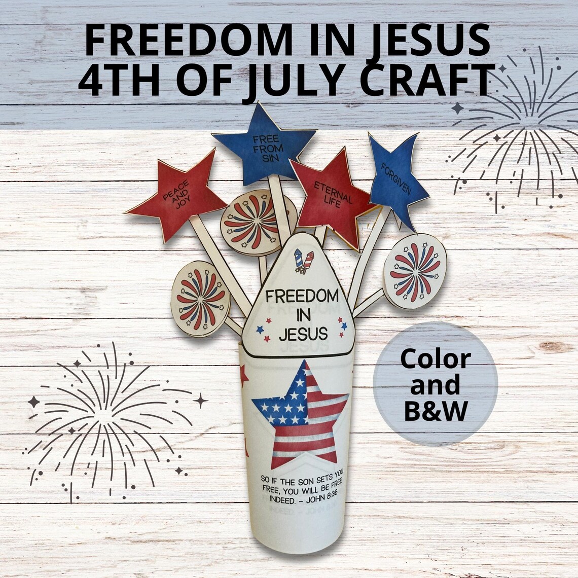 4th of July Sunday School Bible Craft Freedom in Jesus Bible - Etsy