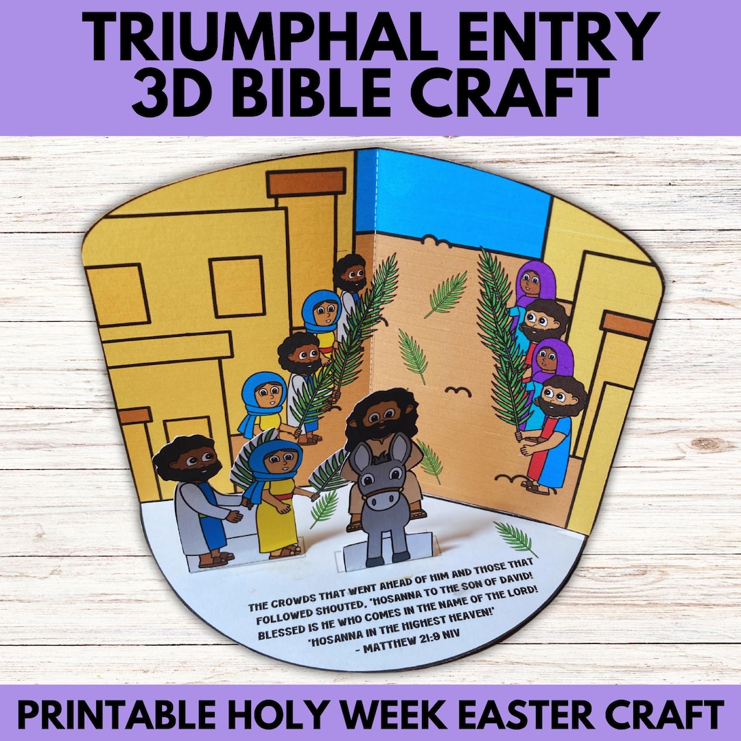 Triumphal Entry Palm Sunday Bible Craft, Easter Bible Story 3D ...