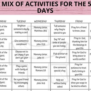 Pentecost Activity Calendar for Kids, Fruit of the Spirit Study, Faith ...