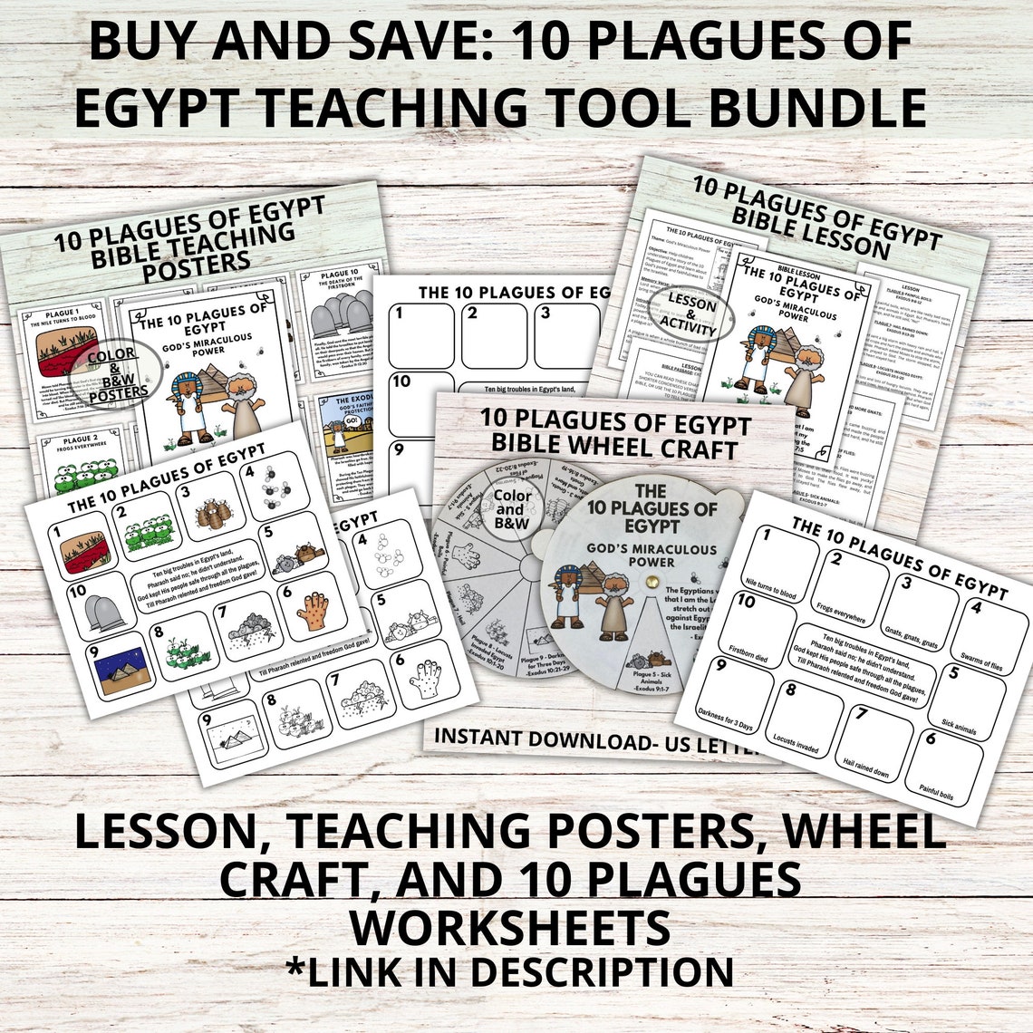 Ten Plagues of Egypt Bible Activity Sheets, Exodus Sunday School Lesson ...