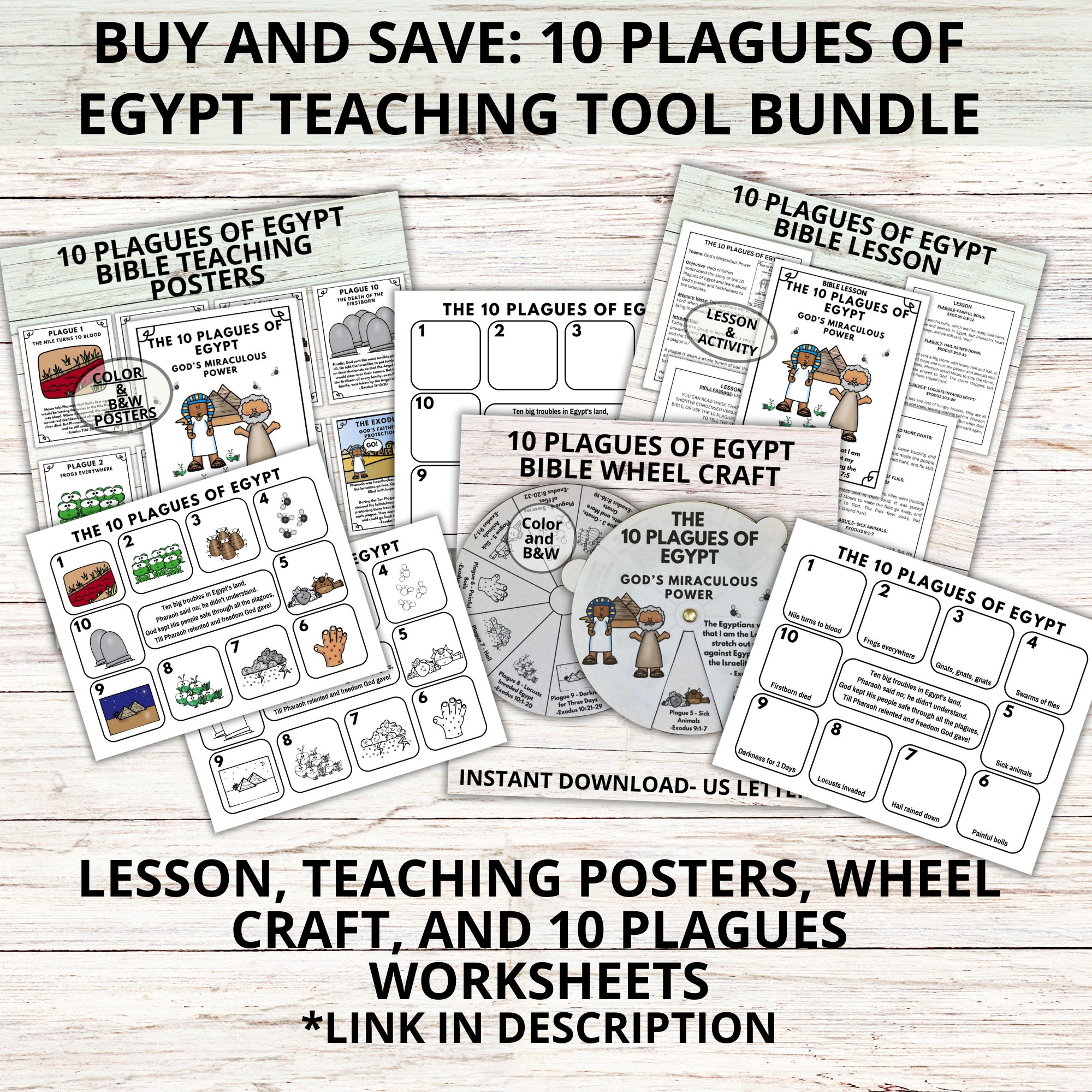 Ten Plagues of Egypt Bible Activity Sheets, Exodus Sunday School Lesson ...