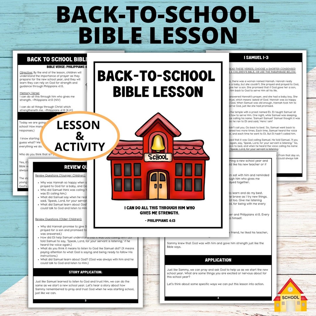 Back to School Prayer Bible Lesson Sunday School Activity, Children's ...