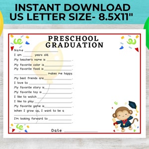 Last Day of Preschool Graduation Keepsake Handprint Art, Handprint ...