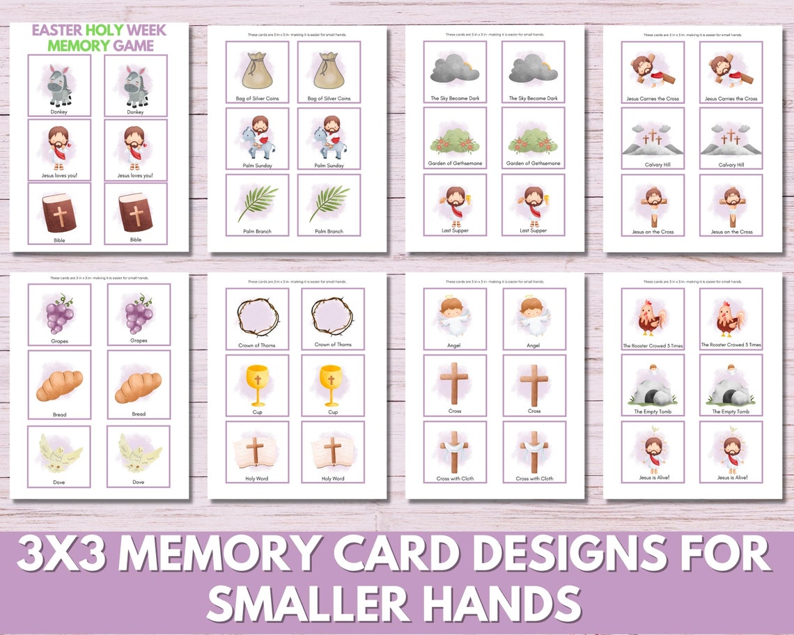 Holy Week Easter Story Memory Game for Toddlers & Preschoolers ...