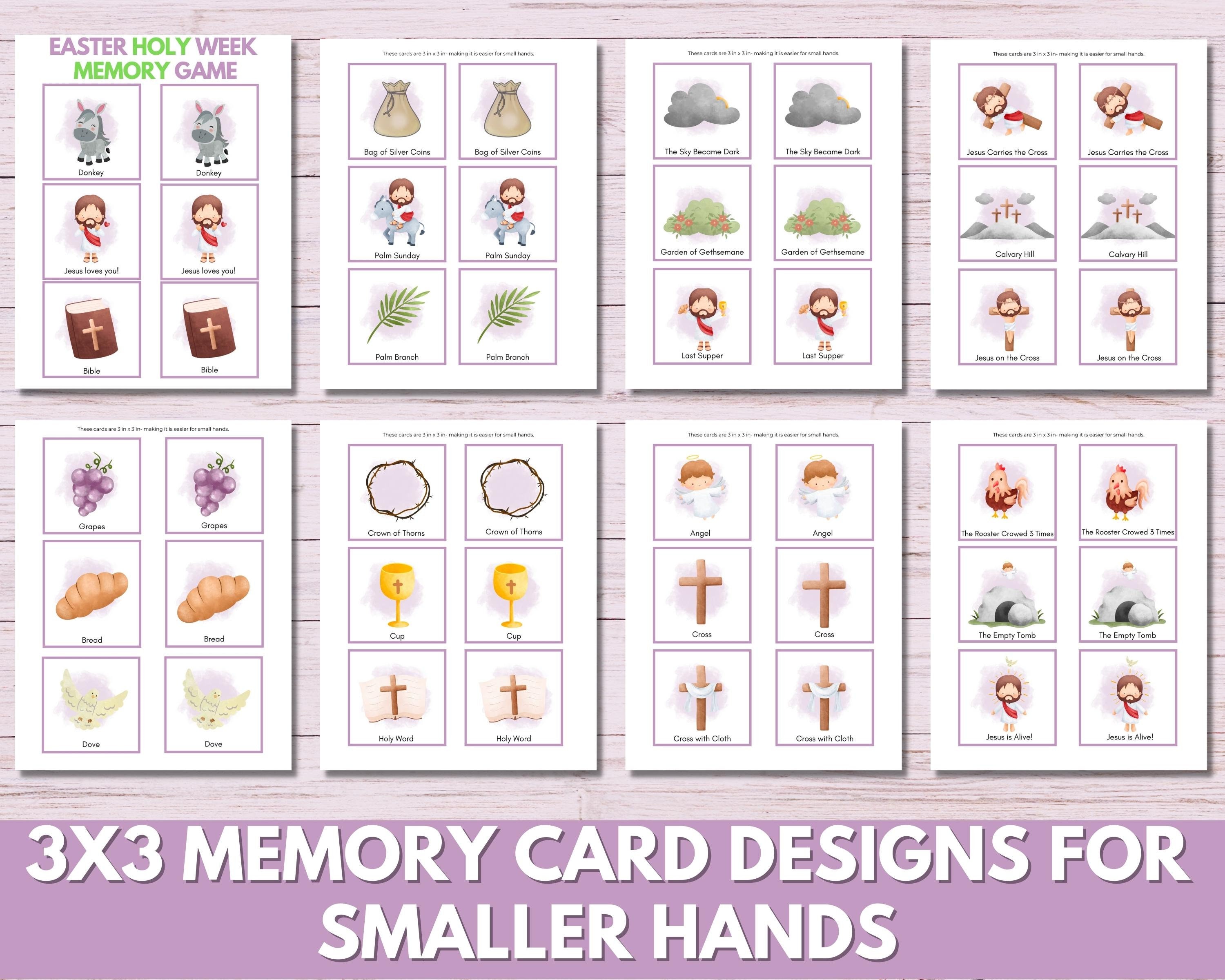 Holy Week Easter Story Memory Game for Toddlers & Preschoolers ...