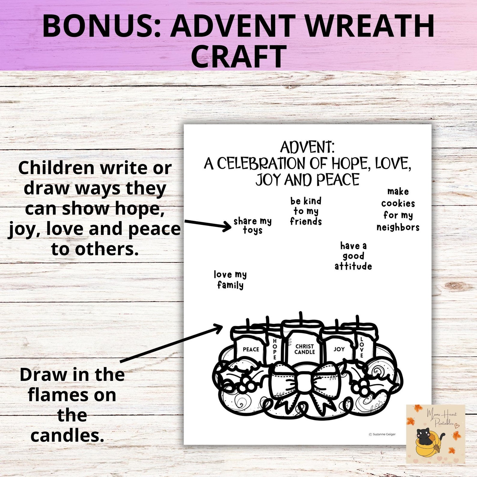Advent Wreath Bible Lesson and Advent Coloring Bible Wheel Christmas ...