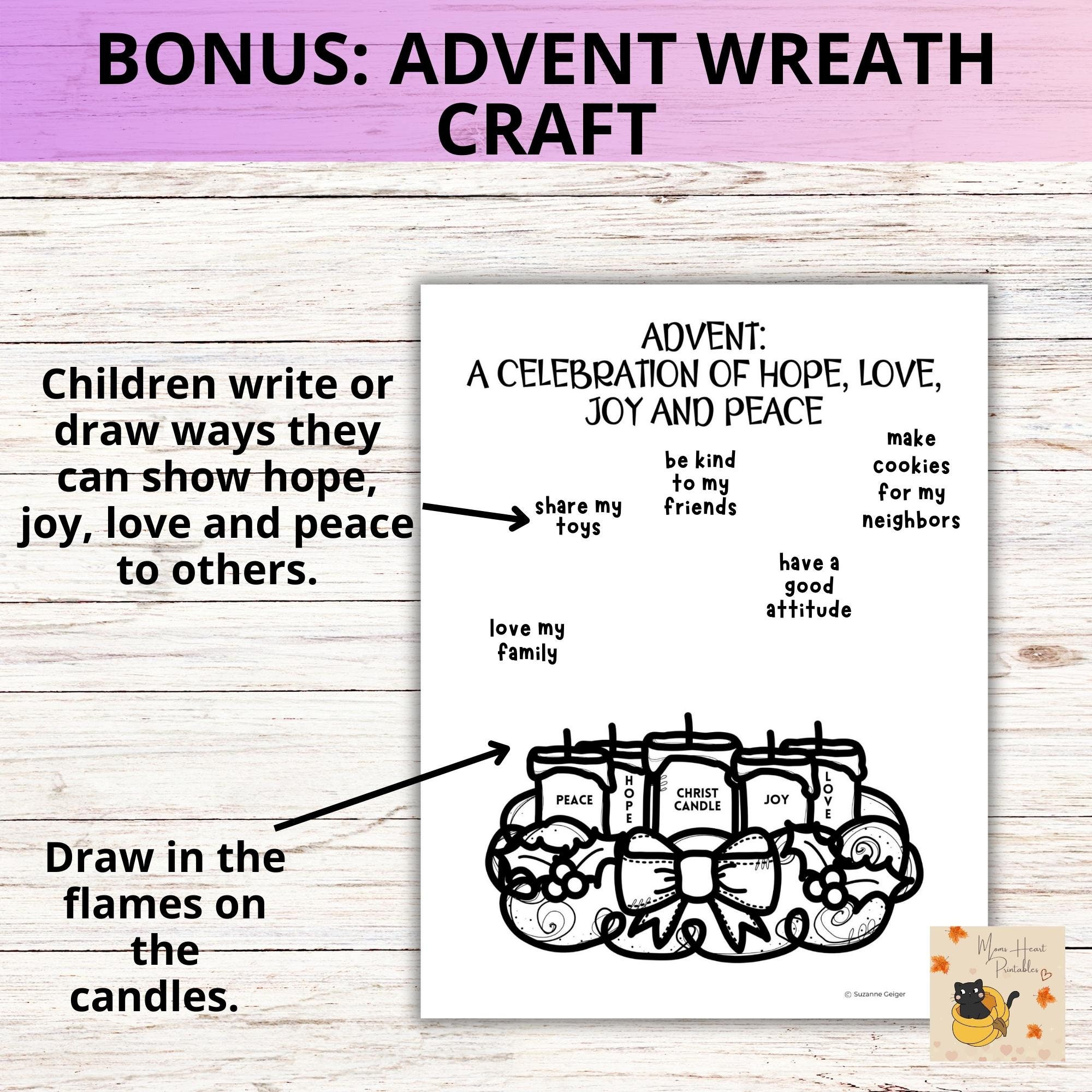 Advent Wreath Bible Lesson and Advent Coloring Bible Wheel Christmas ...
