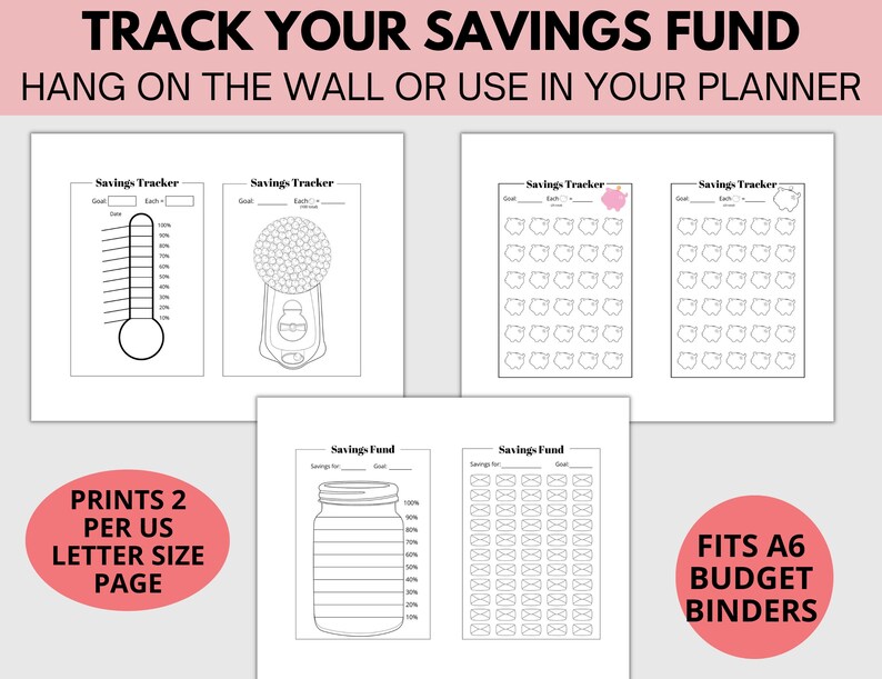 Savings Challenge Printable Trackers, A6 Saving Challenge, Cash ...