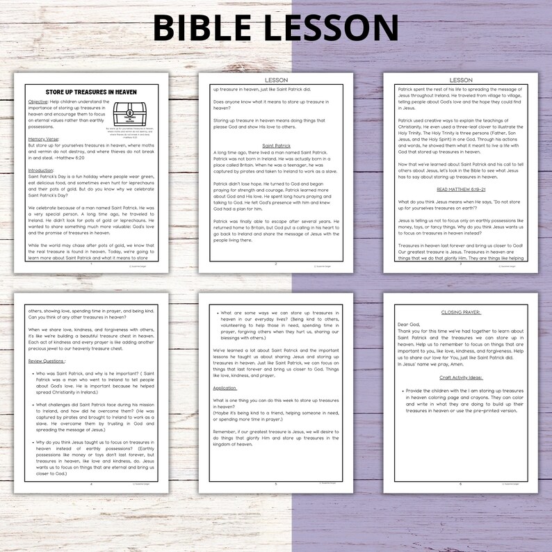 Store up Treasures in Heaven Sunday School Bible Lesson for Kids, St ...