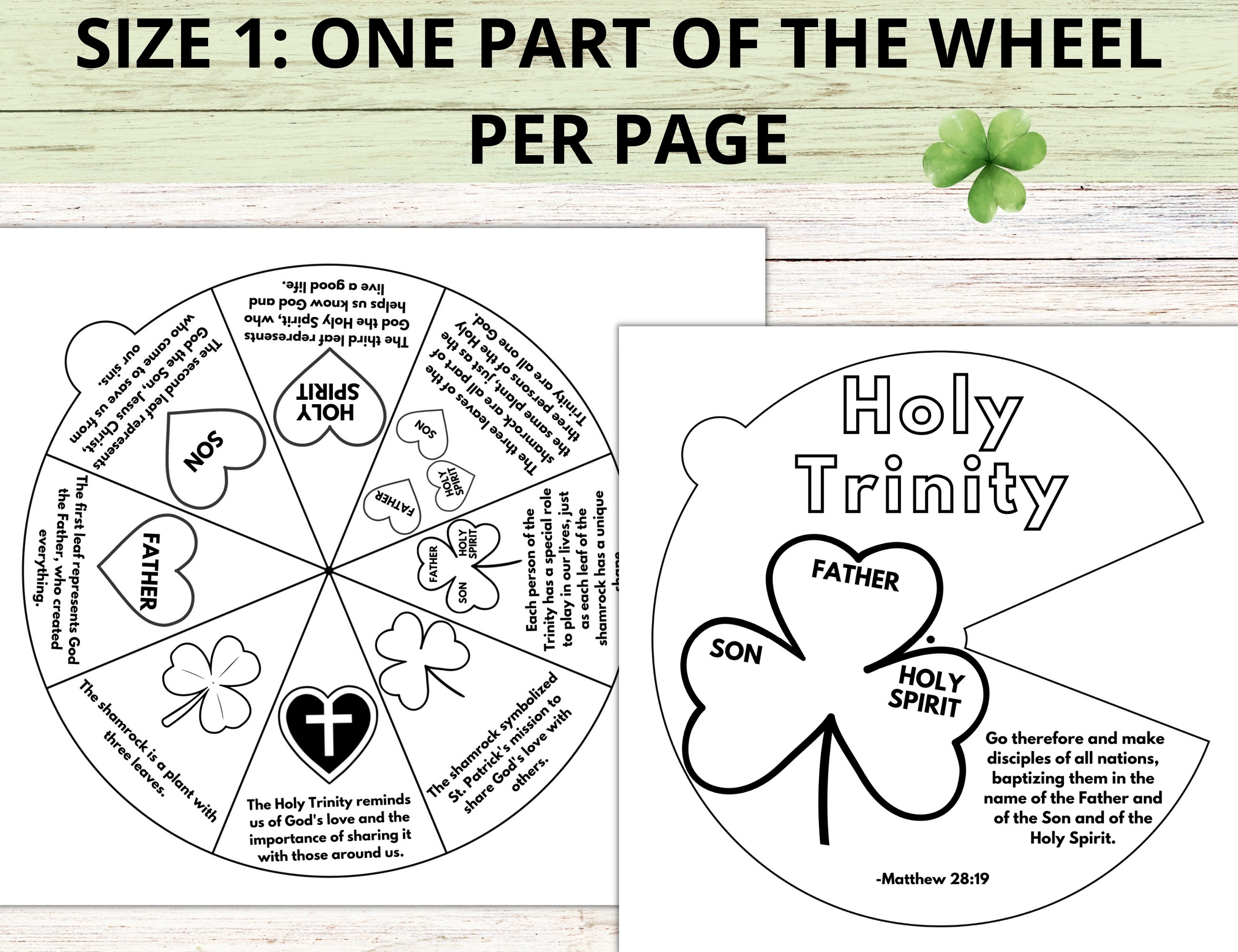 St. Patricks Day Sunday School Craft, Holy Trinity Bible Coloring Wheel ...
