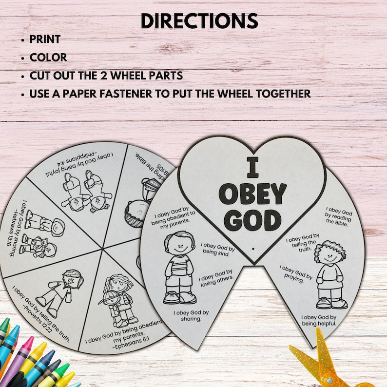 I Obey God Bible Wheel Craft Lesson, Obey God Bible Lesson Craft for ...