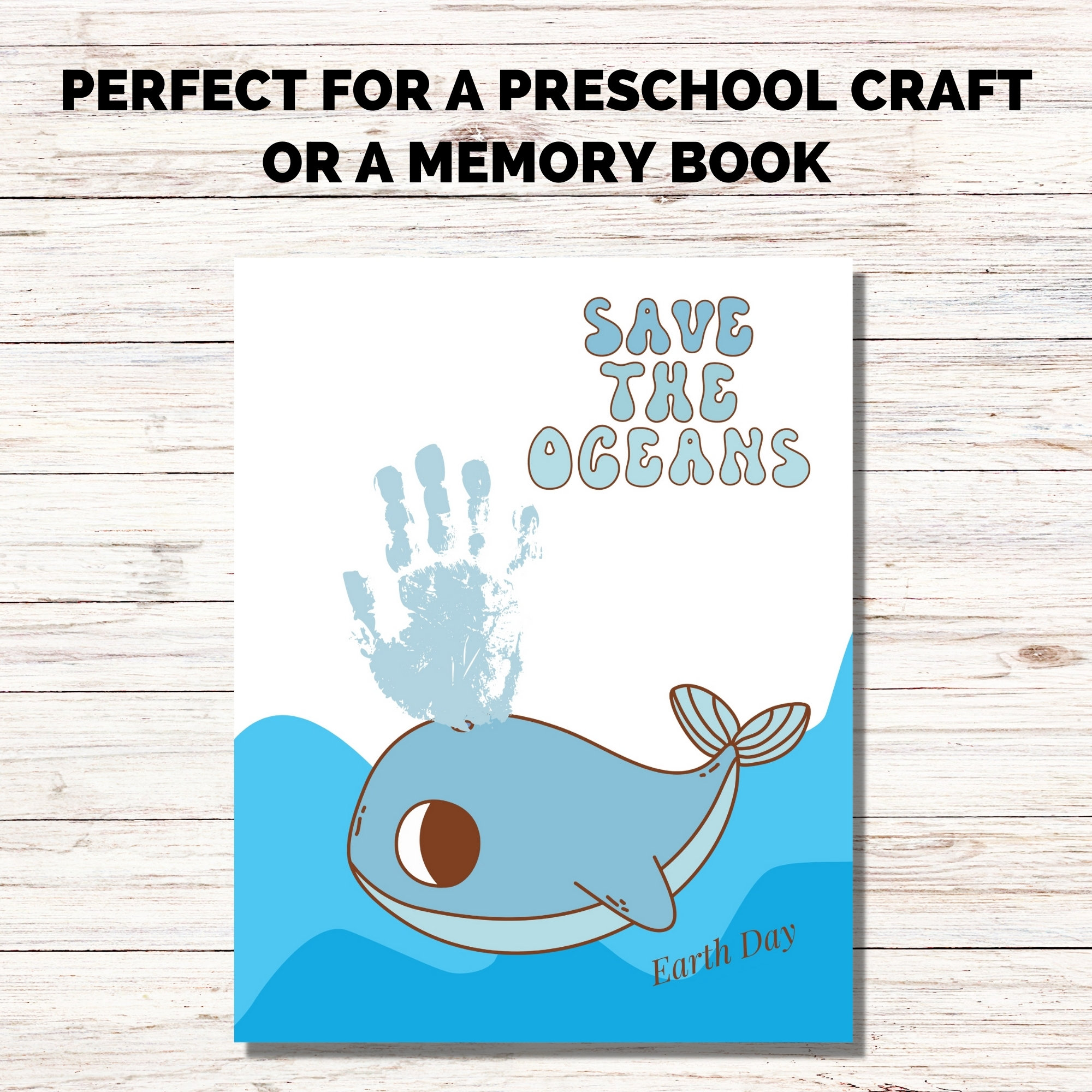 Earth Day Handprint Craft, Save the Oceans Whale Earth Day Handprint ...