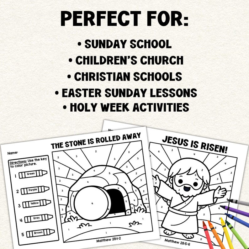 Easter Jesus is Alive Color by Number Bible Activity, Easter ...