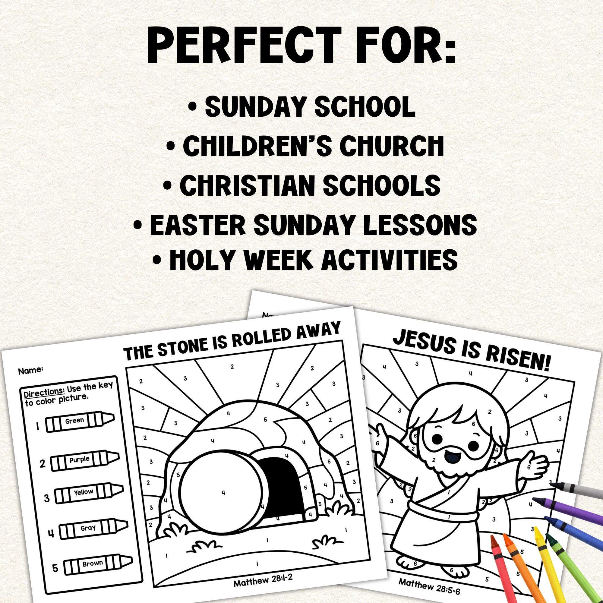 Easter Jesus is Alive Color by Number Bible Activity, Easter ...