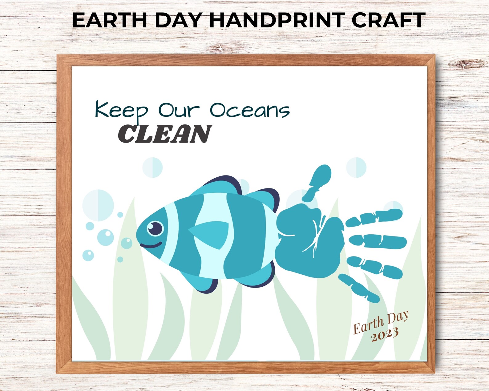 Earth Day Ocean Handprint Craft, Keep Our Ocean Clean Earth Day ...