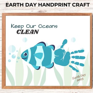 Earth Day Ocean Handprint Craft, Keep Our Ocean Clean Earth Day ...