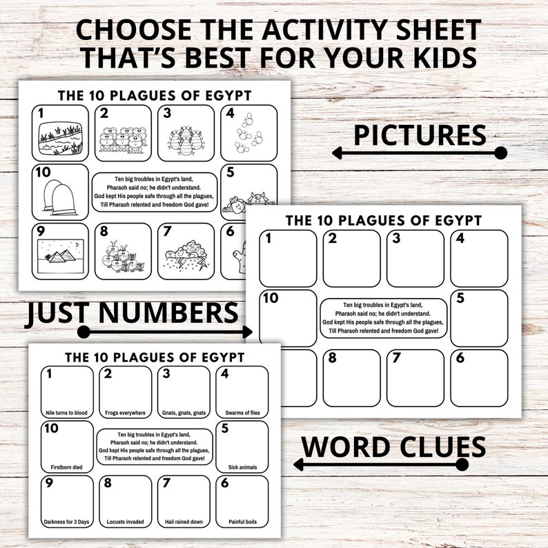 10 Plagues of Egypt Sunday School Lesson for Kids Bundle, Passover ...