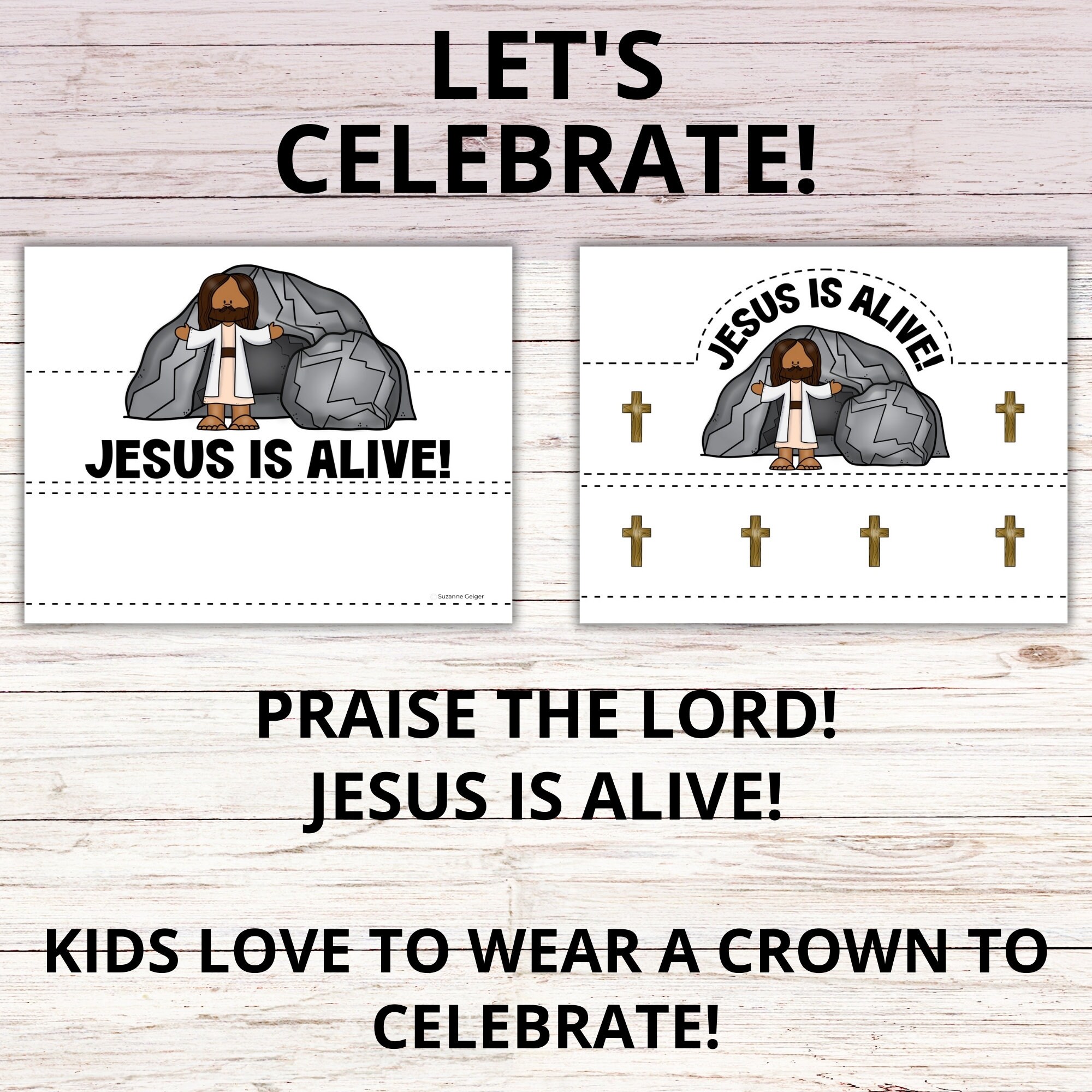 Jesus is Alive Celebration Crown Craft Activity Printable, Easter Craft ...