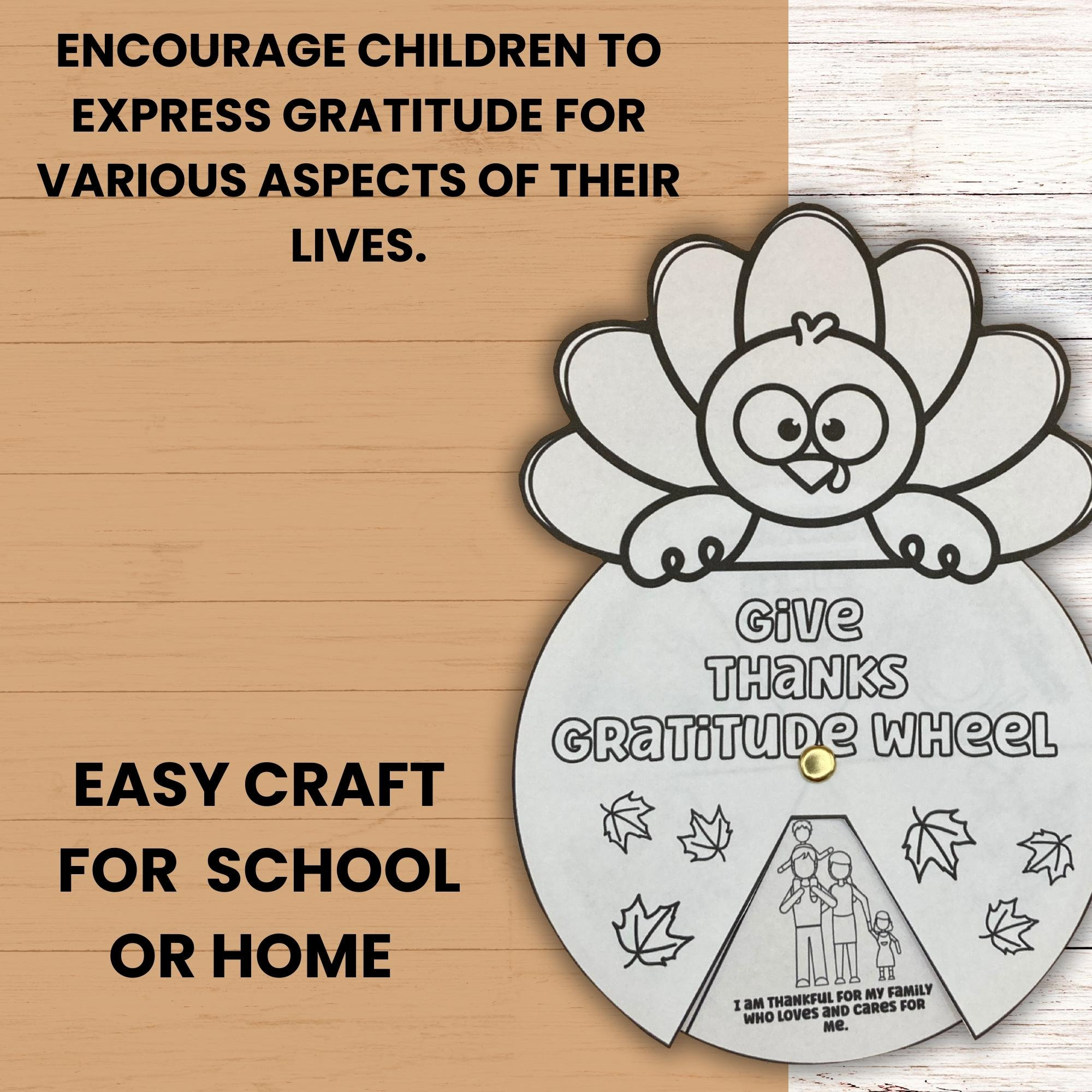 Thanksgiving Gratitude Coloring Craft, Kids Fall Gratitude Activity ...