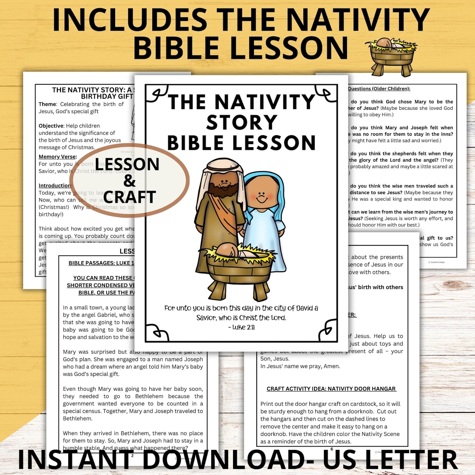 Nativity Story Christmas Bible Lesson and Coloring Bible Wheel Craft ...