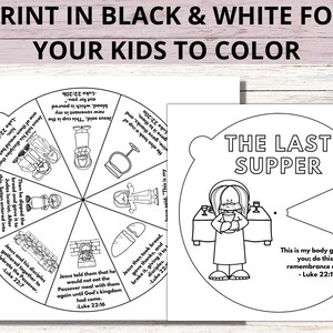 The Last Supper Bible Craft, Easter Bible Story Lesson Wheel, Holy Week ...