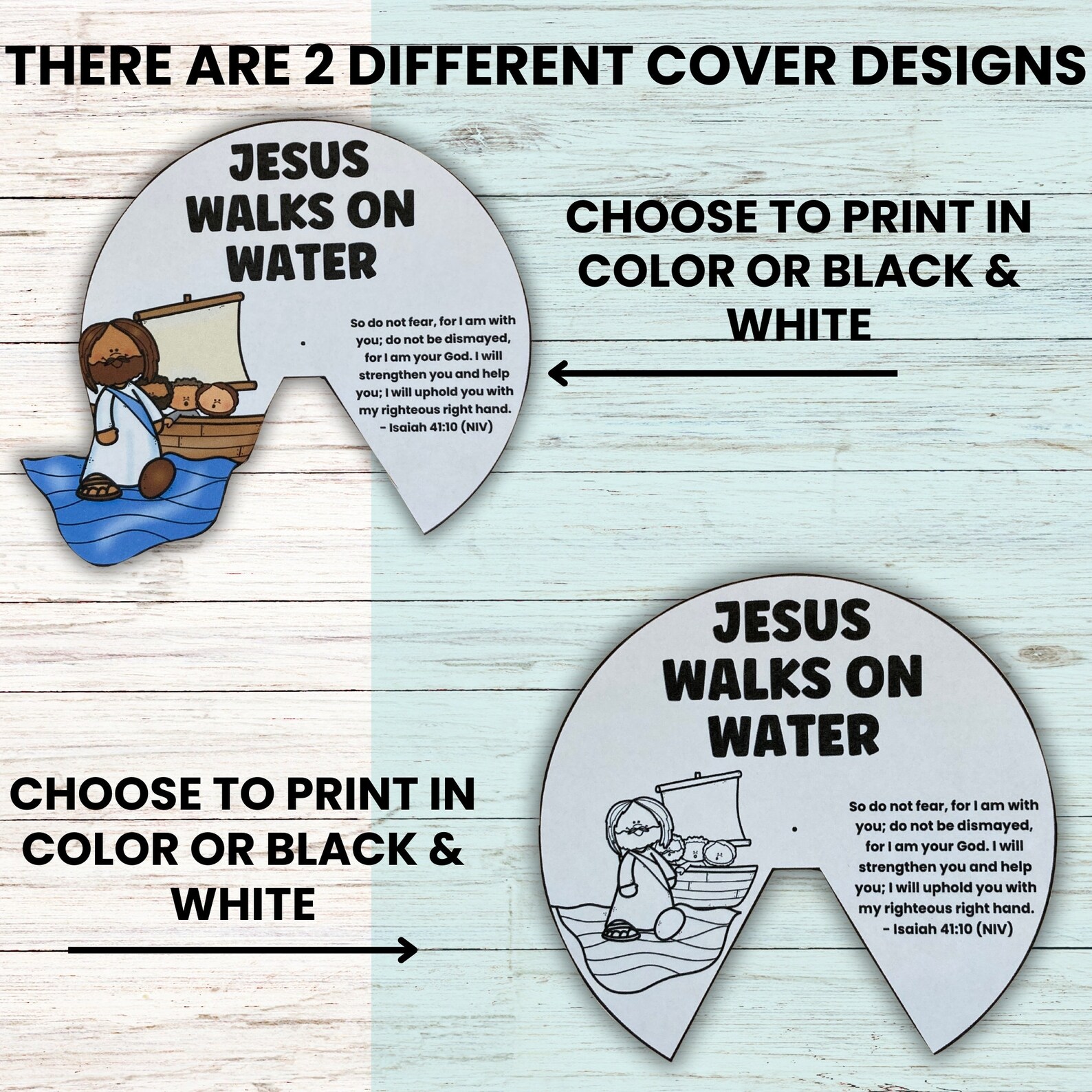 Jesus Walks on Water Bible Craft, Matthew 14:22-33 Bible Coloring Wheel ...