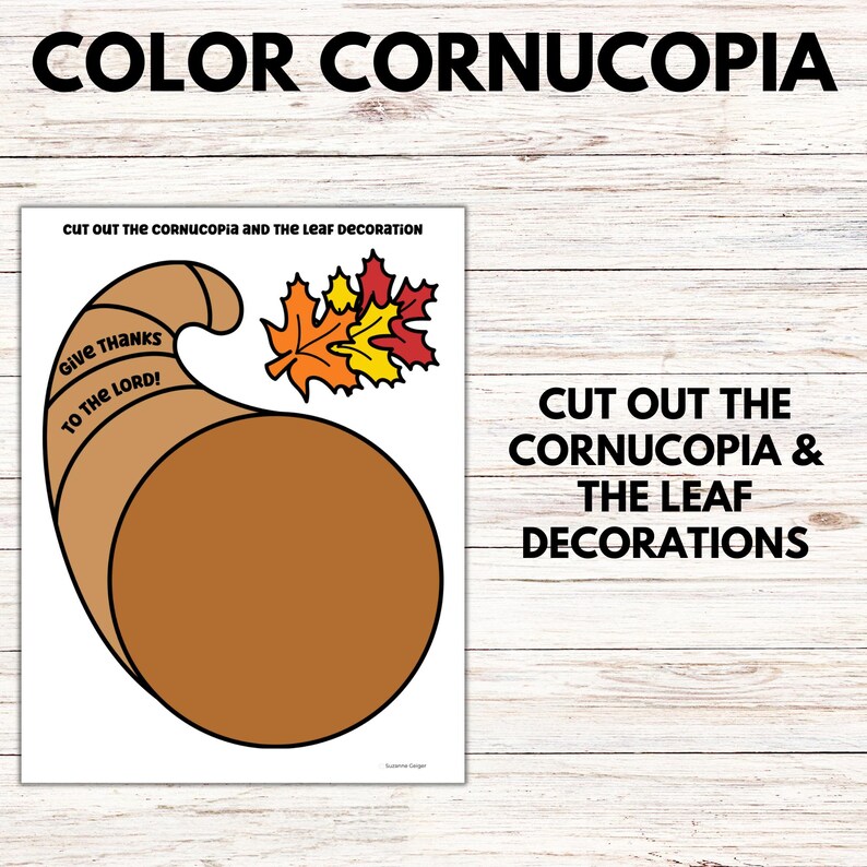 Give Thanks Cornucopia Thanksgiving Prayer Bible Craft Activity, Sunday ...