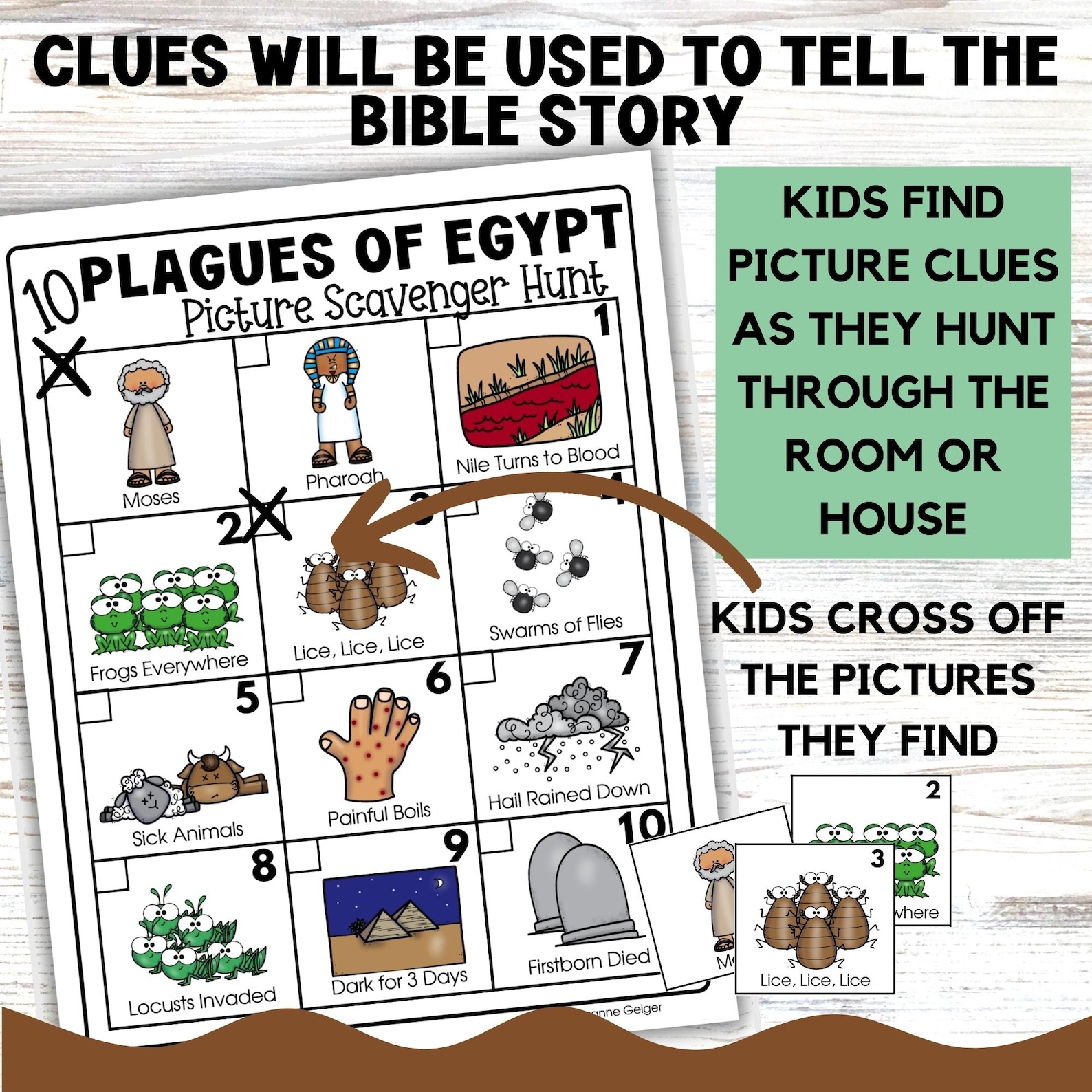 Ten Plagues of Egypt Bible Lesson Scavenger Hunt Activity Prek, Sunday ...