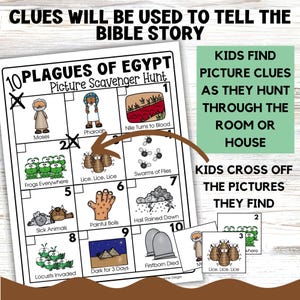 Ten Plagues of Egypt Bible Lesson Scavenger Hunt Activity Prek, Sunday ...