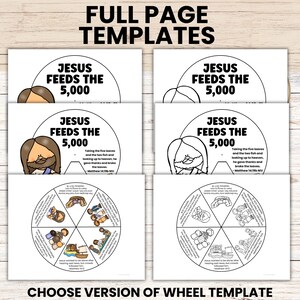 Jesus Feeds the 5000 Bible Wheel Craft, Matthew 14:13-21 Bible Coloring ...