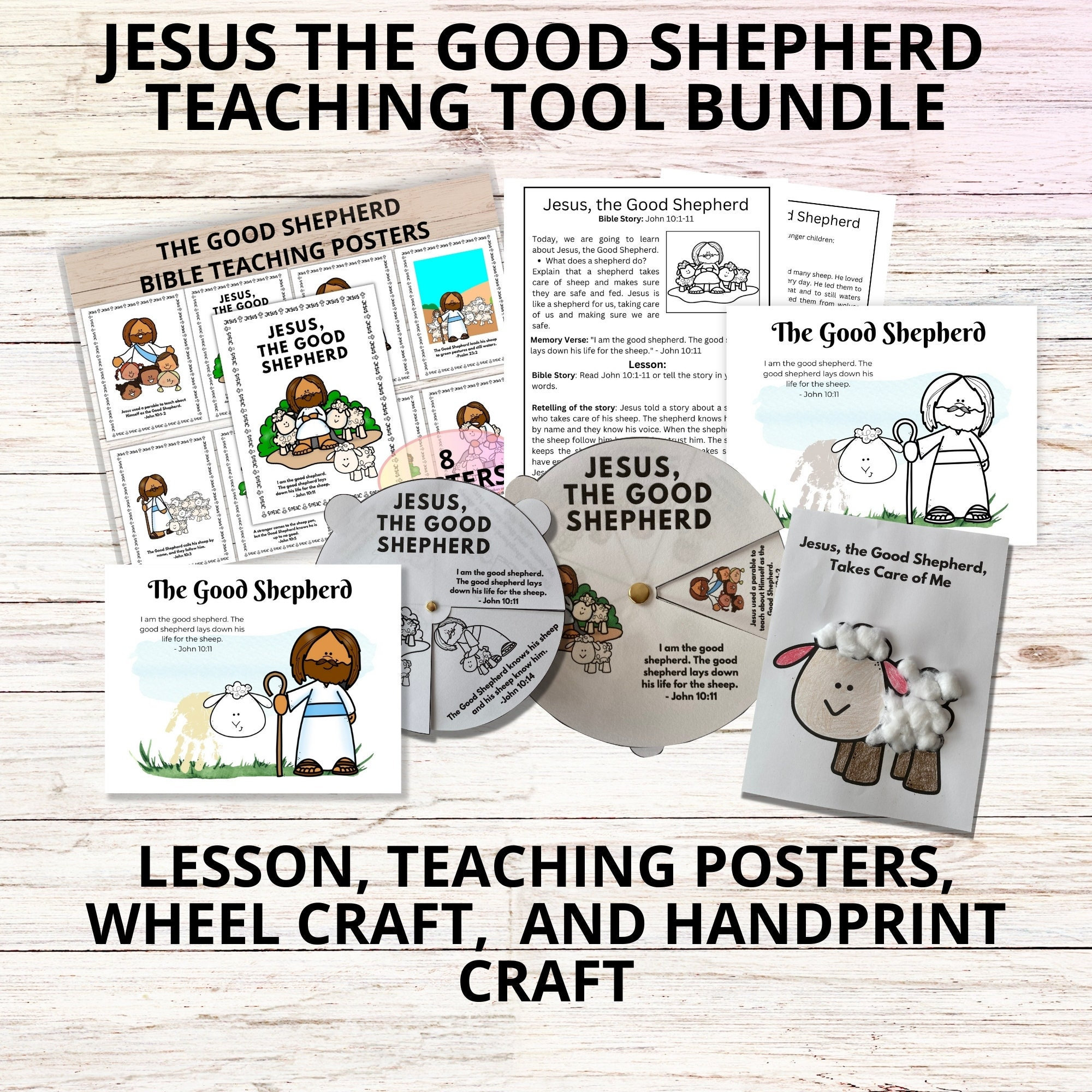 The Good Shepherd Bible Teaching Posters, John 10 Bible Wheel Craft ...