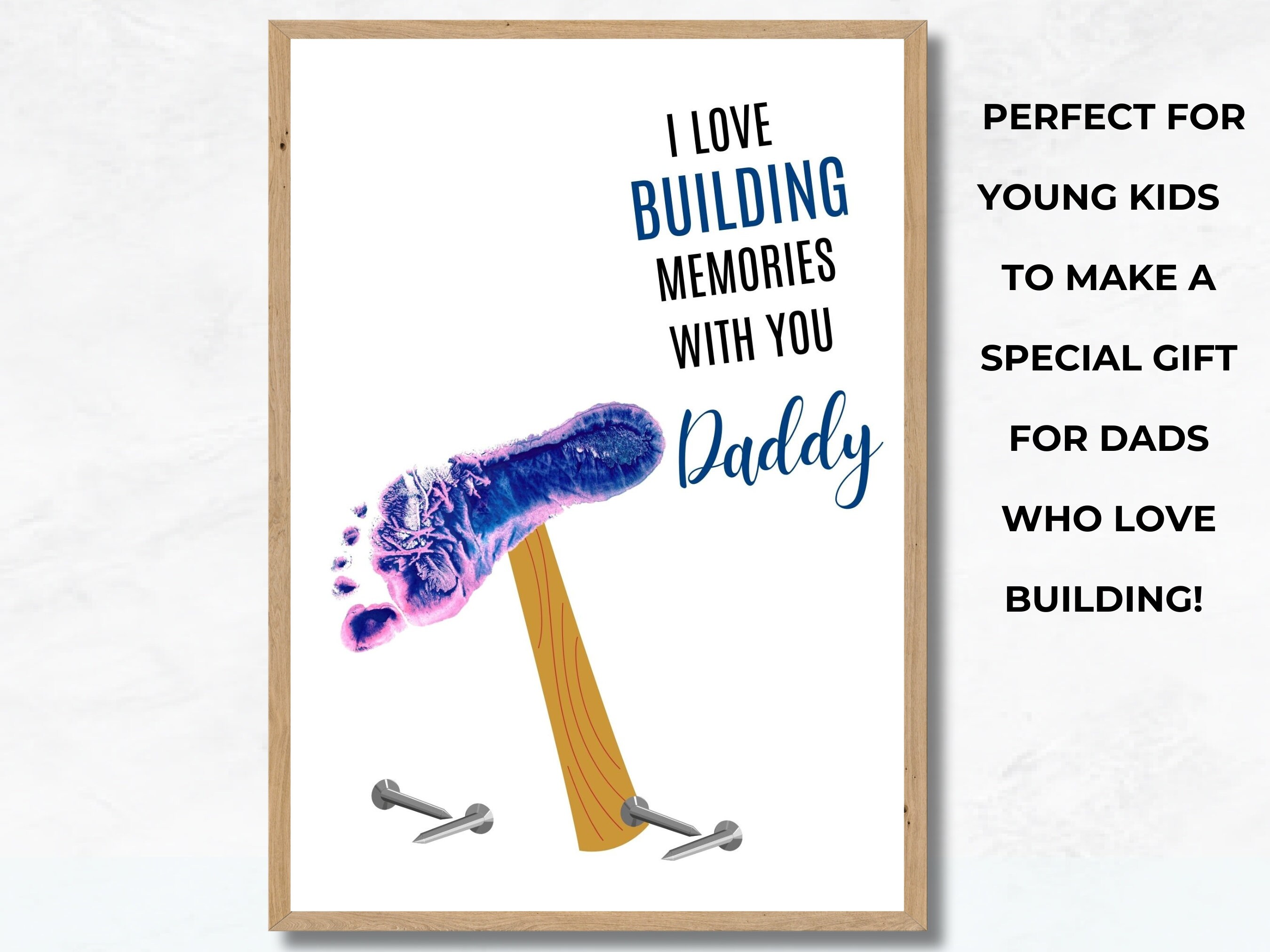 Fathers Day Footprint Printable Craft Gift for Dad, DIY Dad Keepsake ...