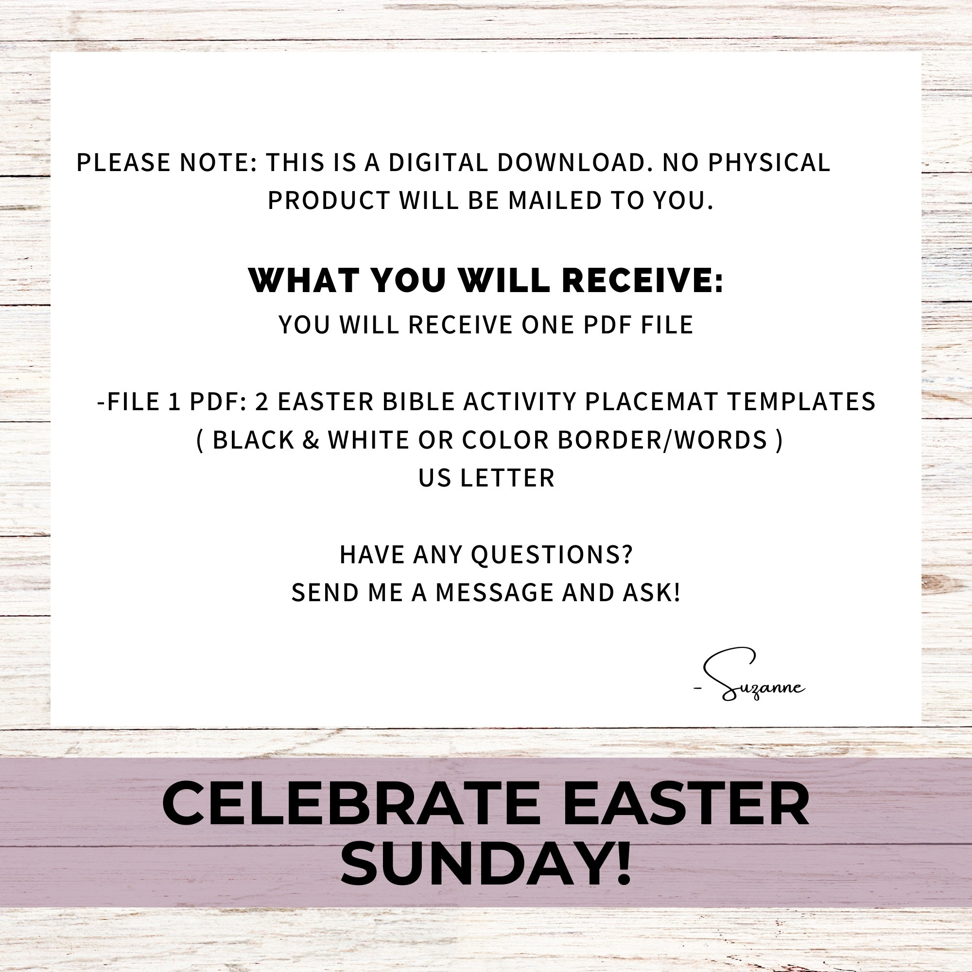 Easter Bible Activity Coloring Placemat, Christian Easter Sunday School ...
