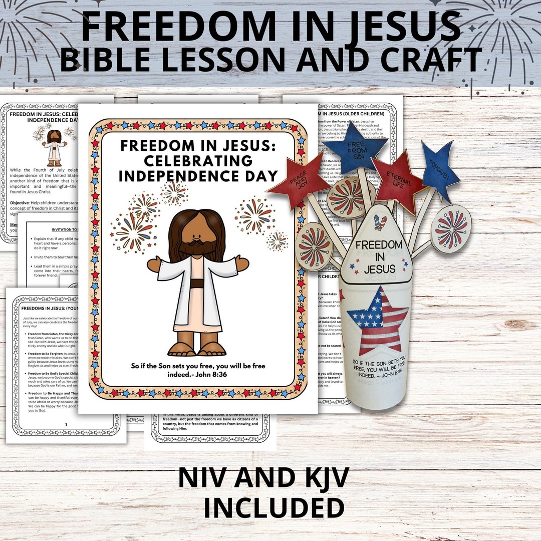 July 4th Sunday School Bible Lesson and Craft Printable, Independence ...