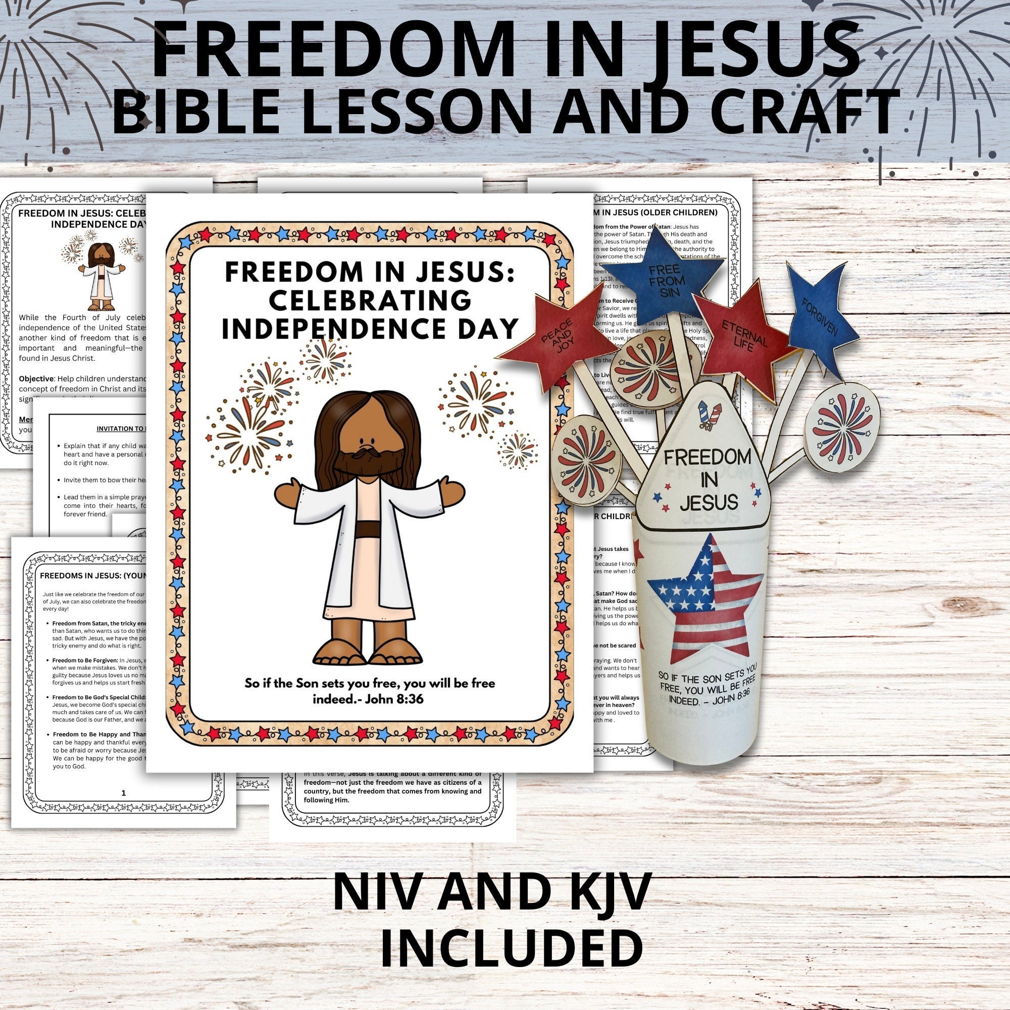 July 4th Sunday School Bible Lesson and Craft Printable, Independence ...